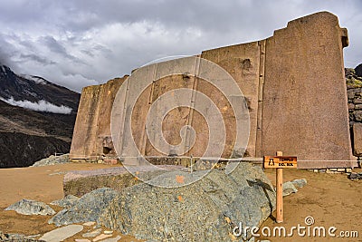 Wall Of The Six Monoliths At The Ollantaytambo Archaeological Site In ...