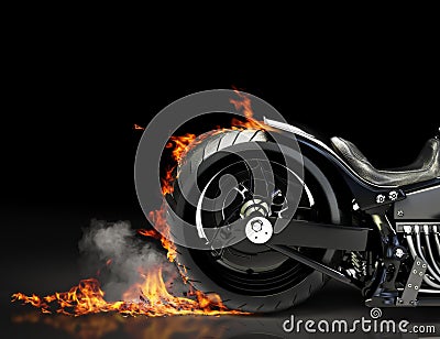 Custom Black Motorcycle Burnout Stock Images - Image: 32237934