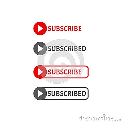 Custom Subscribe Button For Your Channel Cartoon Vector | CartoonDealer ...