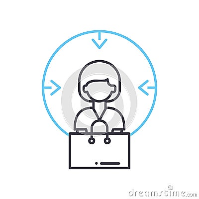 Customer Centricity Line Icon, Outline Symbol, Vector Illustration ...