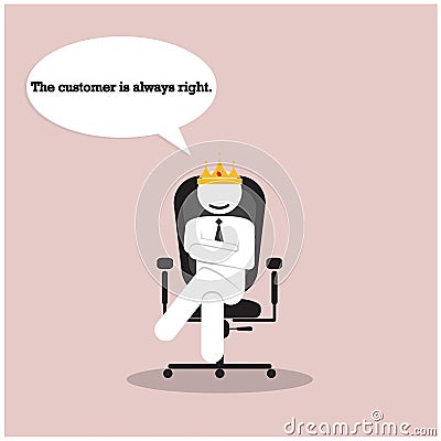The Customer Is Always Right Concept. Businesss Comic Symbol Stock ...