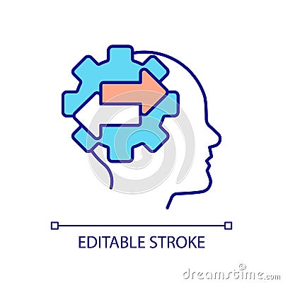 Customizable Simple Thin Linear Behaviorism Icon Vector Illustration ...