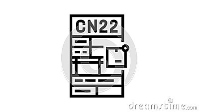 Customs Declaration Line Icon Animation Stock Footage - Video of ...