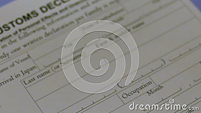 Customs declaration form stock footage. Video of duty - 149446390