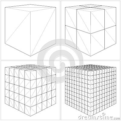 Cut Cube From The Simple To The Complicated Vector | CartoonDealer.com ...