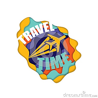 Cut Paper Travel Wallpaper Cartoon Vector | CartoonDealer.com #126966721