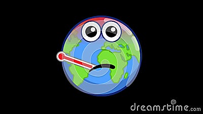 Cute Animation Earth of Climate Change and Global Warming Stock Video ...