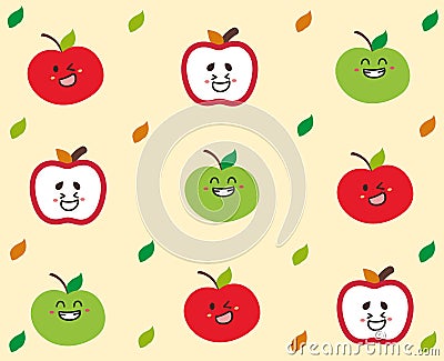 Cute Apple Face Stock Illustration - Image: 87564311