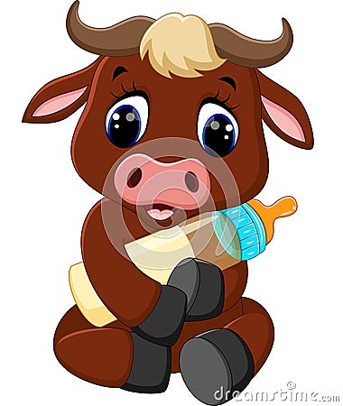 Cute Baby Bull Cartoon Stock Vector - Image: 71796901
