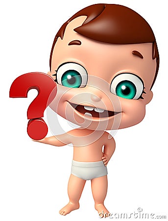 Cute Baby With With Question Mark Sign Royalty-Free Illustration ...