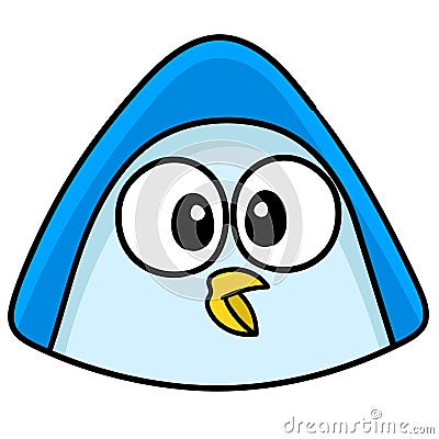 Cute Bird Emoticon With Gawking Expression, Doodle Kawaii. Doodle Icon ...
