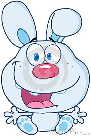 Cute Blue Bunny Cartoon Character Stock Photos - Image: 29630133