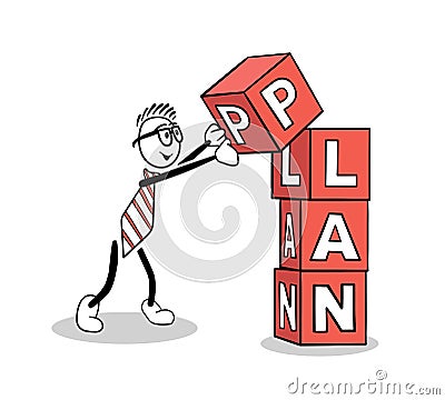 Cute Cartoon Building A Plan | CartoonDealer.com #54023869