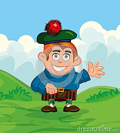 Cute Cartoon Of Scotsman Vector Illustration | CartoonDealer.com #19022142