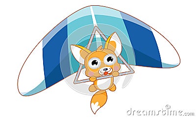 Cute Cartoon Squirrel Parachuting Stock Illustration - Image: 41273271