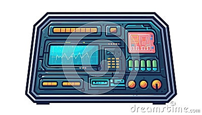 A Cute Cartoon Style OfA Closeup Of A Humanmachine Interface HMI Screen ...