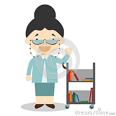 Cute Cartoon Vector Illustration Of A Librarian | CartoonDealer.com ...
