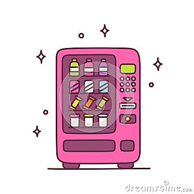 Cute Cartoon Vending Machine Vector Illustration | CartoonDealer.com ...