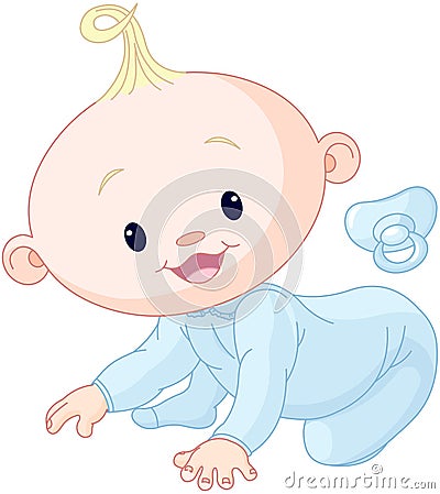 Cute Creeping Baby Vector Illustration | CartoonDealer.com #49681996