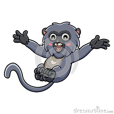 Cute Dusky Leaf Monkey Cartoon Posing | CartoonDealer.com #251903567