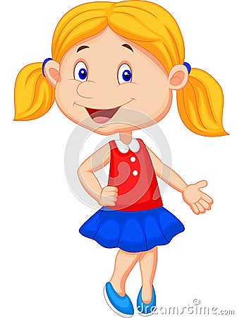 Cute Girl Cartoon Presenting Stock Image - Image: 34612801