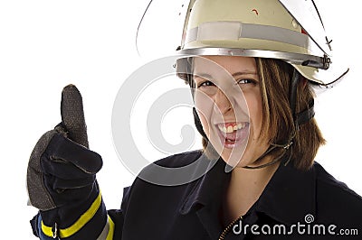 Cute Girl In Firefighter Uniform Royalty-Free Stock Image ...