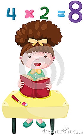 Cute Girl Studying Mathematics Stock Image - Image: 38260441