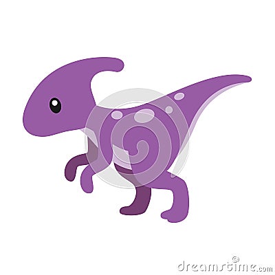 Cute Hadrosaurus Dinosaur Vector Illustration On White | CartoonDealer ...