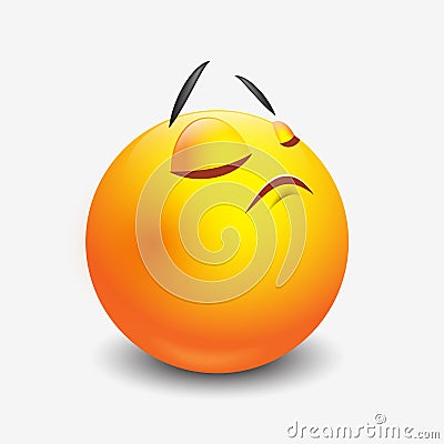 Cute Ignoring Emoticon, Emoji, Smiley - Vector Illustration ...