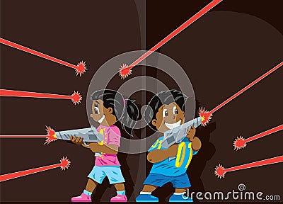 Cute Laser Tag Kids Royalty Free Stock Image - Image: 38375576
