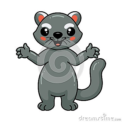 Cute Little Bearcat Cartoon Raising Hands | CartoonDealer.com #239452943