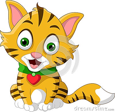 Cute Little Cat Cartoon Posing Stock Photos - Image: 32476953