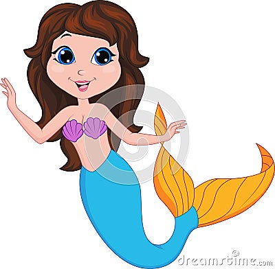 Cute Mermaid Cartoon Stock Image - Image: 32979611