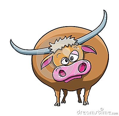 Cute Ox Cartoon Stock Photo | CartoonDealer.com #84379976