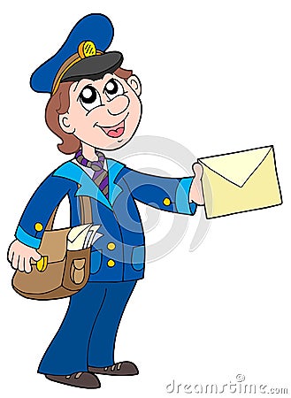 Cute Postman With Letter Royalty Free Stock Photos - Image: 5881418