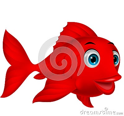 Cute Red Fish Cartoon Royalty Free Stock Photo - Image: 33231645