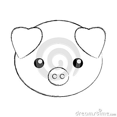 Cute Sketch Draw Pork Cartoon Vector Illustration | CartoonDealer.com ...