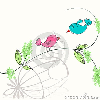 Cute Spring Birds Illustration Stock Images - Image: 23112524