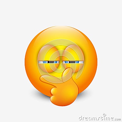 Cute Suspicious Emoticon, Emoji - Vector Illustration | CartoonDealer ...
