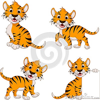 Cute Tiger Cartoon Collection Stock Photo - Image: 34318300