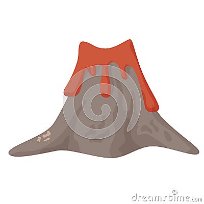 Cute Vulcano, Vector Flat Illustration. Cartoon Sing Volcano Handdraw ...