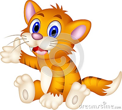 Cute Yellow Cat Cartoon Stock Photo - Image: 30892390