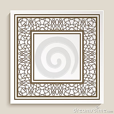 Cutout Paper Frame With Border Pattern Cartoon Vector | CartoonDealer ...