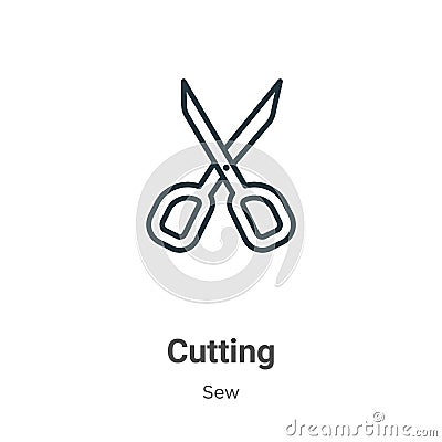 Cutting Outline Vector Icon. Thin Line Black Cutting Icon, Flat Vector ...