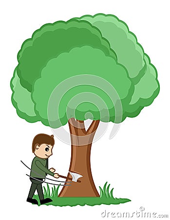 Cutting Tree - Vector Illustration Royalty Free Stock Photo - Image ...
