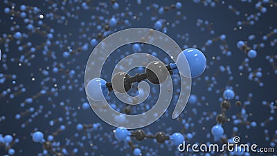 Cyanogen Molecule Made with Balls, Scientific Molecular Model. Chemical ...