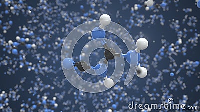 Cyanoguanidine Molecule Made with Balls, Scientific Molecular Model ...