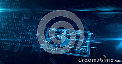Cyber Media Concept with Mobile Player Loopable Animation Stock Footage ...