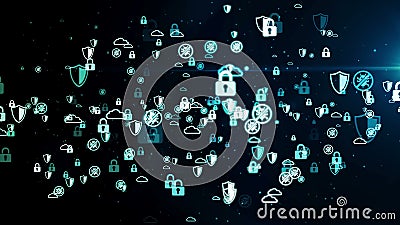 Cyber Security Symbols Tunnel Loopable and Seamless Background Stock ...