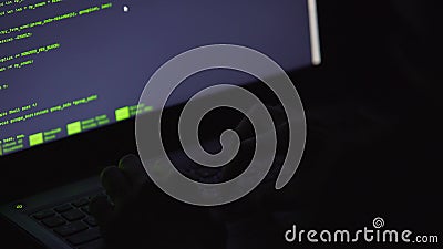 Cyberextortion, Professional Hacker Attacking Server At Night, Computer ...